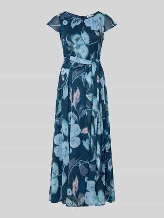 More & More Maxikleid mit Schl&uuml;sselloch-Ausschnitt und Bindeg&uuml;rtel