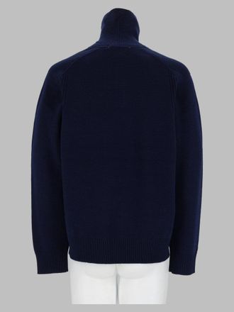 Parajumpers Wool Half-Zip Turtleneck Sweater - Navy
