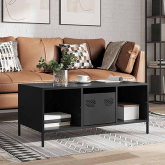 vidaXL Table basse noir 101,5x50x43,5 cm acier lamin&eacute; &agrave; froid - Vidaxl