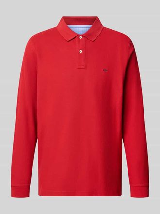 Fynch-Hatton Regular Fit Langarm-Poloshirt mit Label-Stitching