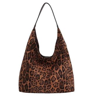 Generic Grand sac fourre-tout r&eacute;tro en daim synth&eacute;tique pour femme (marron clair)