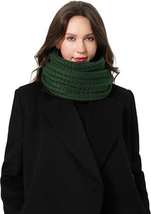 DonDon écharpe femme hiver foulard femme écharpe en laine châle femme tour de cou snood - Vert foncé