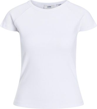 Jack & Jones Damen Jxfriend Str Ss Rib Tee Jrs Sn, Bright White, XL