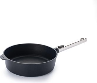 Woll Diamond Logic XR Pro Hochrandpfanne - Induktiv -, Ø 24 cm, 7 cm hoch, mit abnehmbarem Edelstahlstiel - Geeignet für alle Herdarten, Aluminiumguss, Ant