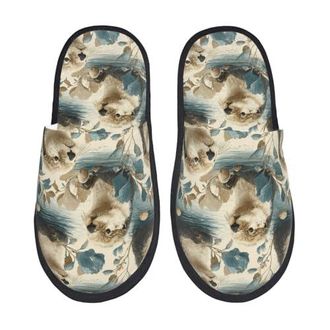 Generic Castor Marin (1) Homme Femme Slippers Doux Chaussons Antid&eacute;rapantes Pantoufles Pour Maison Hiver Int&eacute;rieur M