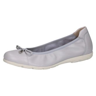 Caprice Damen Ballerinas aus Leder mit Schleife, Grau (Lt.Blue Perl), 39 EU