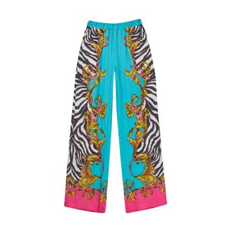 Versace Jeans Couture Zebra Barocke Weite Hosen - - Trousers - Damen - Mehrfarbig - M