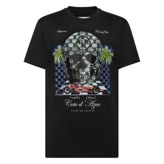 Philipp Plein Homme, Tops, Noir, Taille: M T-Shirt Col Rond