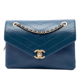 Chanel Pre-owned Vintage Flap Shoulder Bag - - Pre-owned - Damen - Blau - ONE SIZE