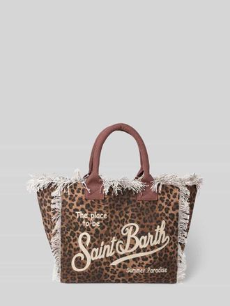 MC2 Saint Barth Shopper mit Label-Print und Fransen Modell VANITY