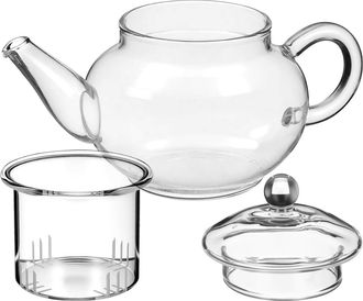 Amosfun Glas-Teekanne Mit Siebeinsatz 250Ml Hitzebest&auml;Ndige Glaskanne F&uuml;R Losen Tee Und Blumentee Transparent Leicht Zu Reinigen F&uuml;R Zuhause Und B&uuml;Ro