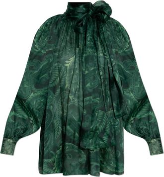 Etro Femme, Blouses et Chemises, Vert, Taille: 34 FR Haut en soie avec d&eacute;coratif &agrave; lencolure