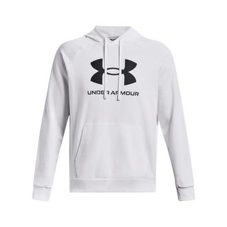 Under Armour Rival Fleece Logo Hoodie Sweatshirt à Capuche, (100) Blanc/Noir, Medium Homme