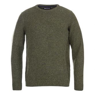 Barbour Tweed Essential Crew Sweatshirt - - Knitwear - Herren - Gr&uuml;n - M