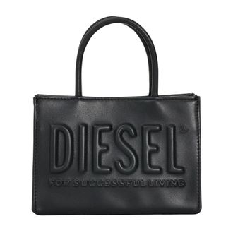 Diesel Femme, Sacs, Noir, Taille: ONE Size Sac &agrave; main noir DSL 3D style embl&eacute;matique