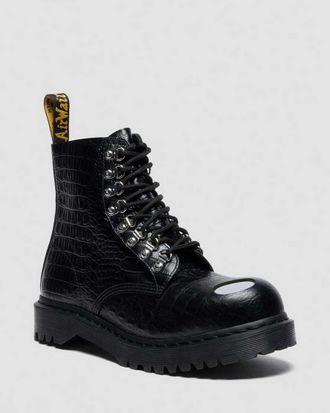 Dr. Martens 1460 Pascal Bex Steel Toe Leder Stiefel in Schwarz, Gr&ouml;&szlig;e: 38