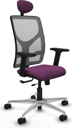 Piqueras y Crespo B&uuml;rostuhl mit hoher R&uuml;ckenlehne, 2D-Armlehnen, h&ouml;henverstellbare Lendenwirbelst&uuml;tze und festes Kopfteil, ausgestattet mit Syncro/Traslack und Schneide