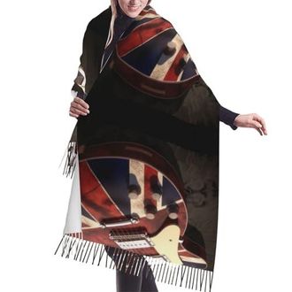 Generic Guitare Drapeau Britannique Femme Scarf Longue Ch&acirc;le Douce Etole Pour Hiver Automne Soir&eacute;e Cadeau