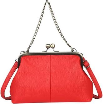 Generic Sac &agrave; bandouli&egrave;re motif litchi en PU pour femmes, avec cha&icirc;ne &agrave; Clip, sac &agrave; main pour usage quotidien et sacs &agrave; main de