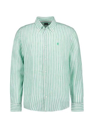 HUGO BOSS Herren Hemden gr&uuml;n Leinen