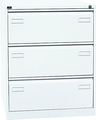 Bisley Bisley LIGHT Hängeregistraturschrank, doppelbahnig, DIN A4, 3 HR-Schubladen, Metall, 696 Verkehrsweiß, 62.2 x 80 x 101.6 cm