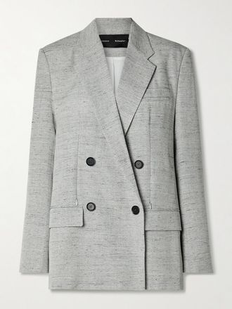 Proenza Schouler Blazer &Agrave; Double Boutonnage En Tissu Chin&eacute; Hadley - Gris