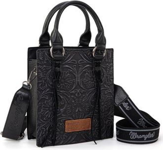 Wrangler Petit sac à bandoulière pour femme avec poignée sur le dessus et mini sac fourre-tout, Ange noir