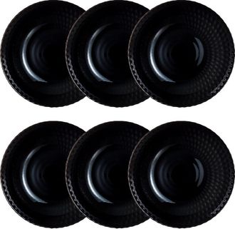 Luminarc Pampille schwarzer Teller, flach, Glas, 20 cm