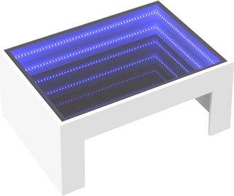 Generic Couchtisch mit Infinity-LED, Beistelltisch, Wohnzimmertisch, Kaffeetisch, Stubentisch, Sofatisch Modern für Wohnzimmer/Büro(Grau Sonoma 70x50x30 cm) (