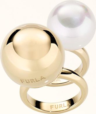 Furla Miasfera Ring Color Oro Metallic Metall + Harz Damen