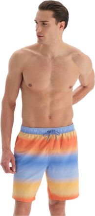 Dagi Mens Fashion Shorts Swim Trunks, Blue-Orange, 48