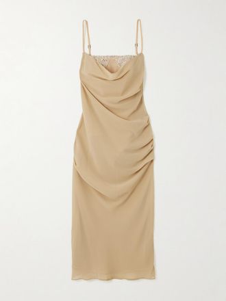 The Attico Midi-bustierkleid Aus Cr&ecirc;pe Mit Kristallen - Neutral