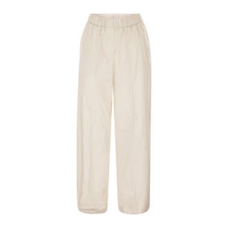PESERICO Hosen mit weitem Bein und Gummizug - - Trousers - Damen - Beige - L