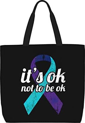 Generic Sac De Courses Sensibilisation &Agrave; La Pr&eacute;vention Du Suicide Sac &Agrave; Provisions En Toile R&eacute;utilisable De Grande Capacit&eacute; Sacs &Agrave; Main, Pour Burea, Voyage, T