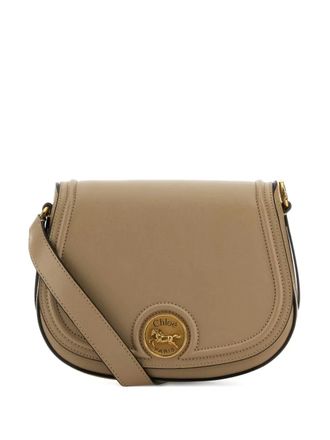 Chloé sac à bandoulière en cuir à médaille cheval - Marron