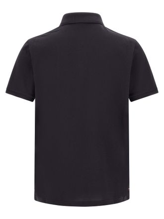 Moncler Logo-Embroidered Cotton Piquet Polo Shirt - Black