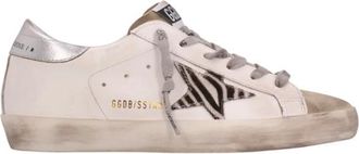 Golden Goose Femme, Chaussures, Beige, Taille: 41 EU Super-Star Tomaia in Pelle Punta in Camoscio Zebra Horsy Stella e Tacco Laminato