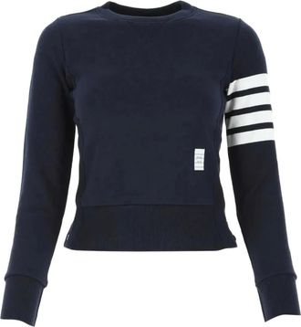 Thom Browne Femme, Sweatshirts et sweats &agrave; capuche, Bleu, Taille: 34 FR Stripe-Detail Top