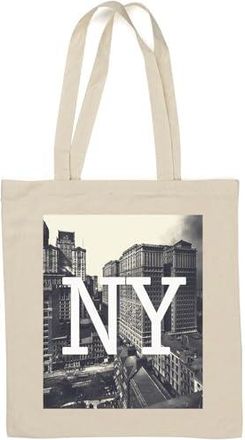 Generic New York Skyscrapers Sac fourre-tout en coton naturel Blanc