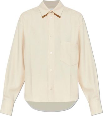 Victoria Beckham Femme, Blouses et Chemises, Beige, Taille: 36 FR Chemise Ellys