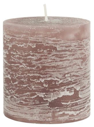 Ib Laursen Rustikale Stumpenkerze versch.Farben und Gr&ouml;&szlig;en Kerze Antik NEU Altarkerzen 100% Paraffin lange Brenndauer (&Oslash;7 x H 7,5 cm, Malva)