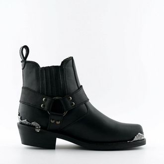 Grinders Herren Schwarze Cowboy Biker Stiefel - Eagle Lo