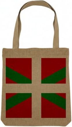 Fabulous Sac Shopping Tote Bag Aspect Lin - Drapeau Pays Basque Football Sport Equipe Nationale - Sac de Courses Toile Epaisse 360g Beige Naturel Cabas Port&eacute; E