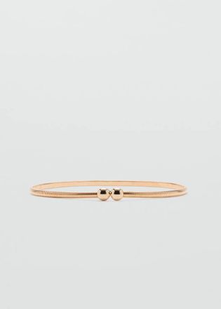 Mango Ceinture fine m&eacute;tallique or - Femme - S - MANGO