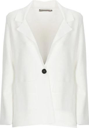 D.exterior Femme, Vestes, Blanc, Taille: 40 FR Blazer &agrave; simple boutonnage et revers crant&eacute;