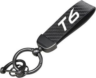 Generic Porte-clés De Voiture De Style Fibre De Carbone Pour T6 Porte-clés Amovible Rotatif À 360 ° Avec Anneau En D Et Tournevis Anti-perte