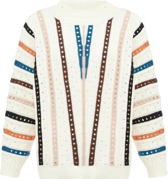 Izia Pullover Damen Weiss Mehrfarbig