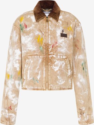 Moschino Bedruckte Stierjacke aus Baumwolle - Beige
