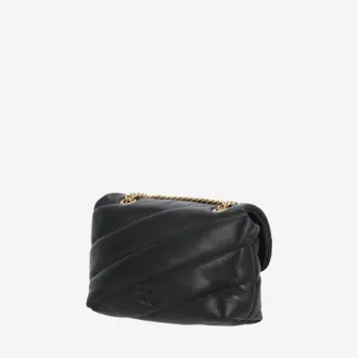 Pinko Womens Shoulder Bag Love Baby Puff Nappa Leather Black