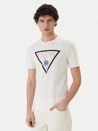 Guess T-Shirt F6GI09 J1314 Wei&szlig; Slim Fit